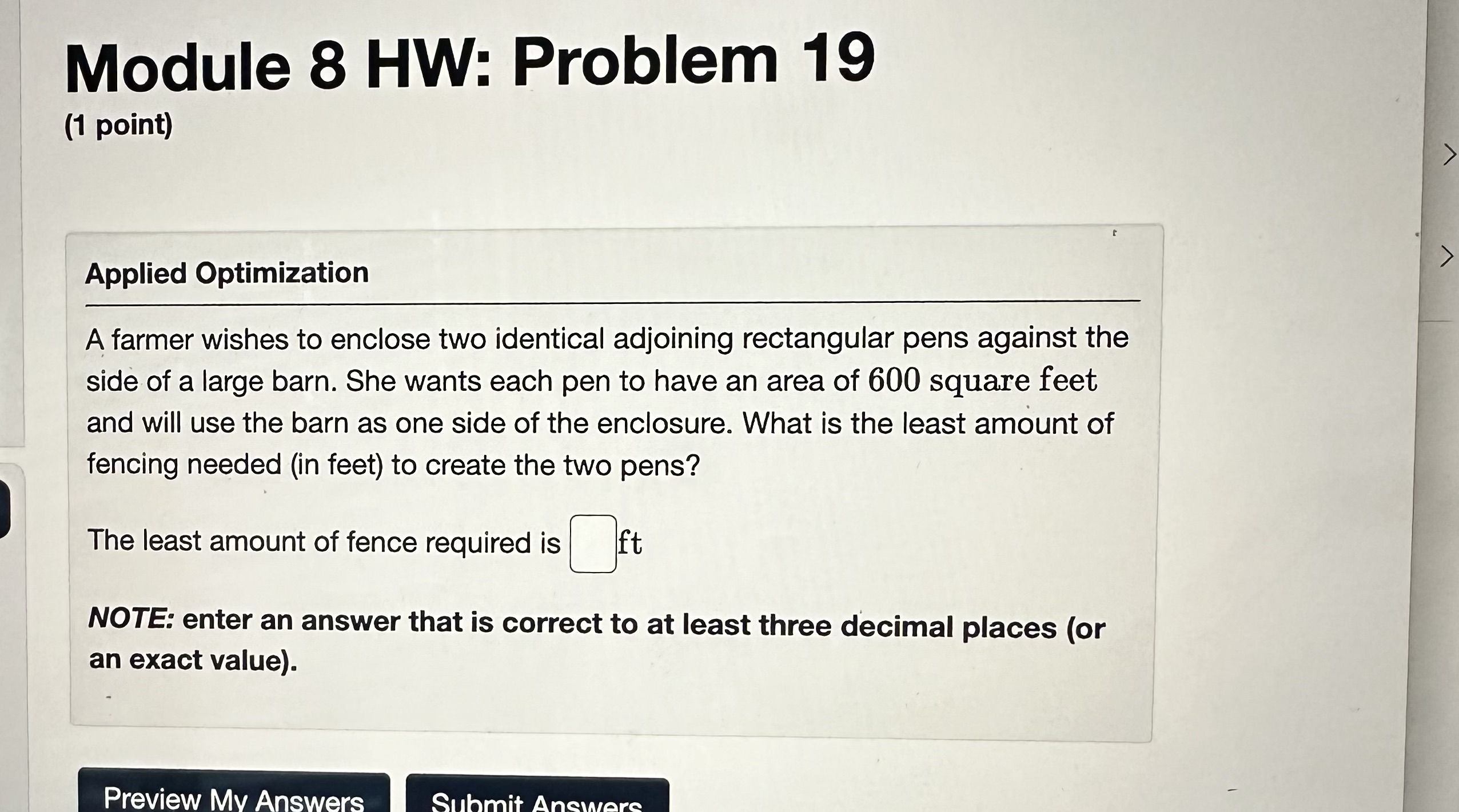 Solved Applied OptimizationA farmer wishes to enclose two | Chegg.com