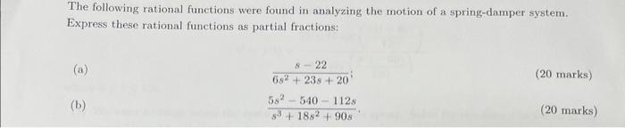 Solved The following rational functions were found in | Chegg.com