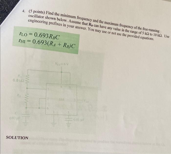 Solved 4. (5 points) Find the minimum frequency and the | Chegg.com