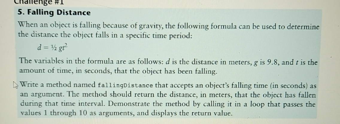 Solved Falling DistanceWhen an object is falling because of | Chegg.com