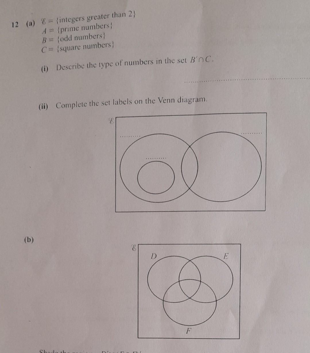 Solved (a) ℓ={ integers greater than 2} A={ prime numbers } | Chegg.com
