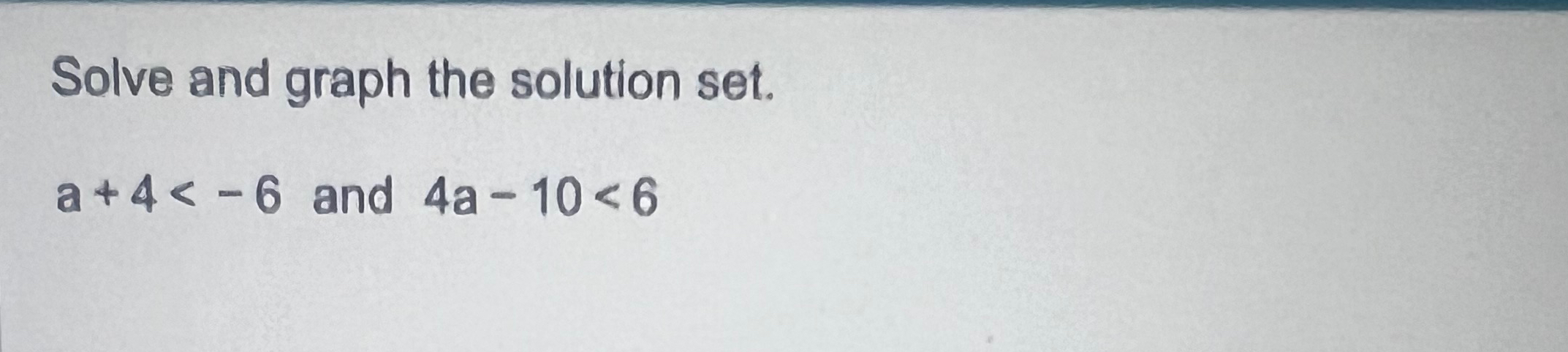 Solved Solve and graph the solution set.a+4