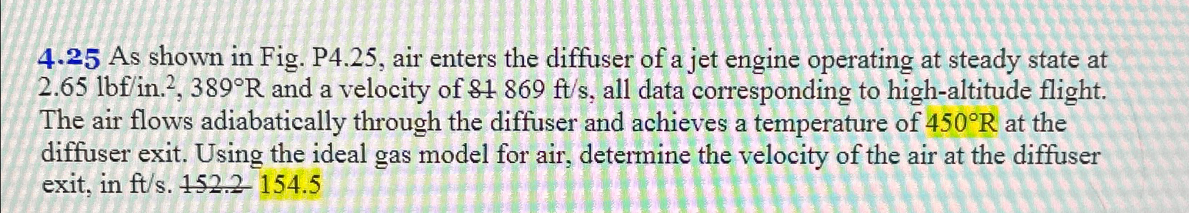 Solved 4.25 ﻿As shown in Fig. P4.25, ﻿air enters the | Chegg.com