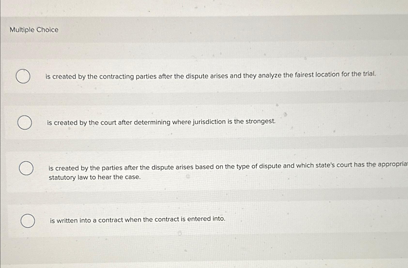 Solved Multiple Choiceis created by the contracting parties | Chegg.com
