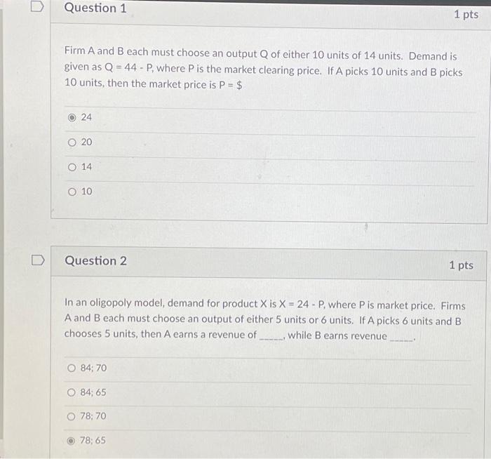Solved Firm A and B each must choose an output Q of either | Chegg.com
