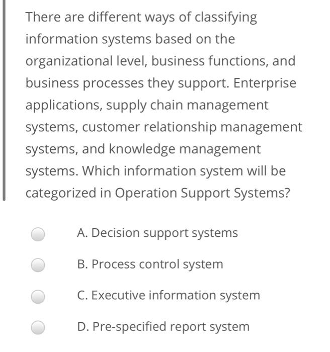 Solved There are different ways of classifying information | Chegg.com