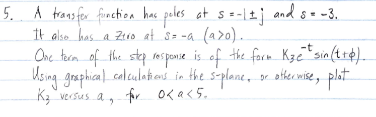 Solved A transfer function has poles at s=-1+-j ﻿and s=-3.It | Chegg.com