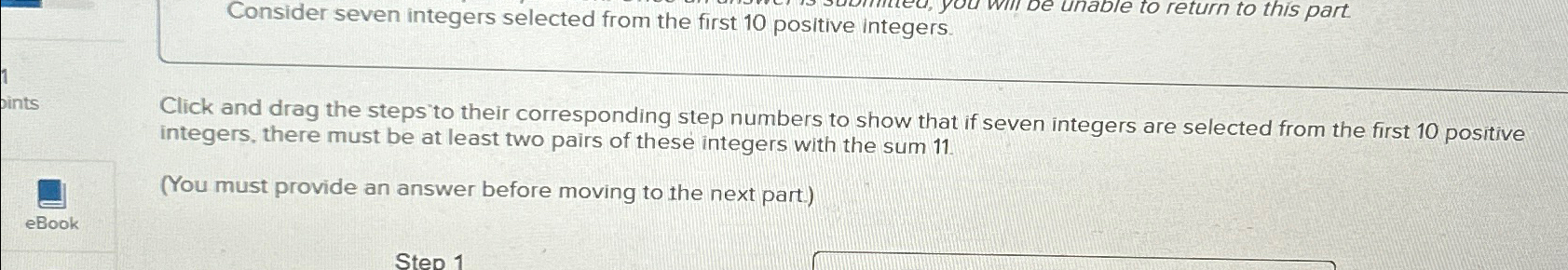 Solved Consider seven integers selected from the first 10 | Chegg.com