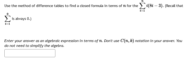 Solved Use the method of difference tables to find a closed | Chegg.com