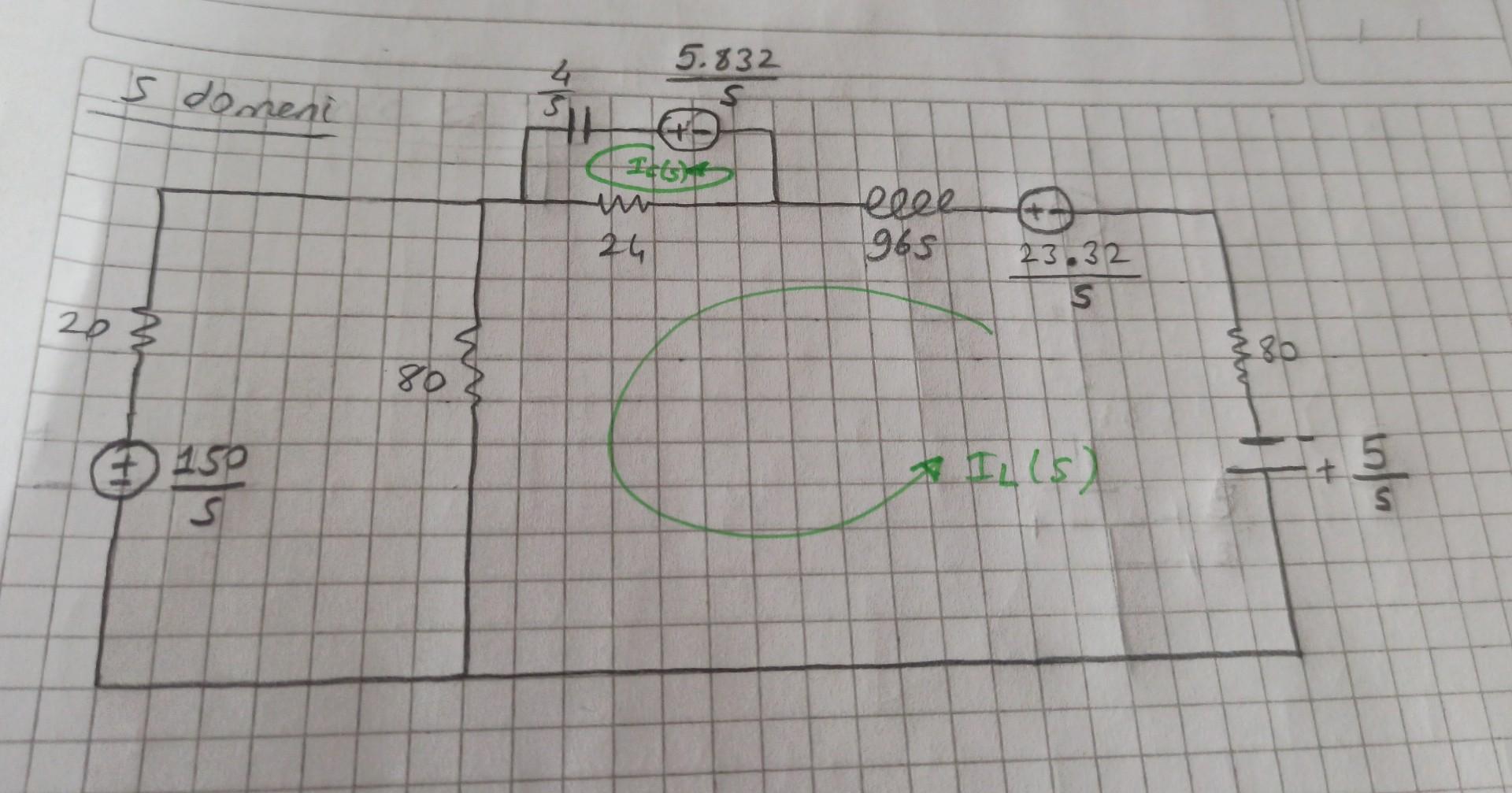 solve the circuit in the s domain and find the IL(s), | Chegg.com