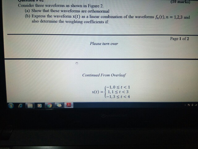 Solved (10 marks) Consider three waveforms as shown in | Chegg.com