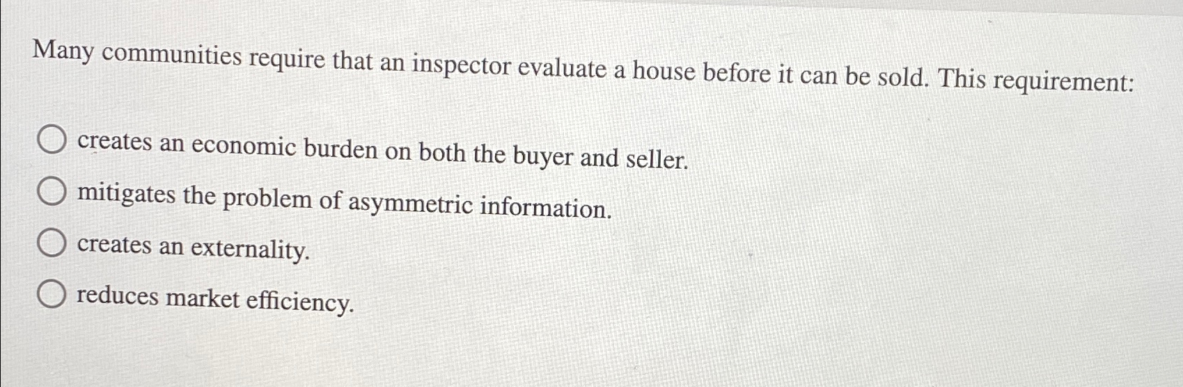 Solved Many communities require that an inspector evaluate a | Chegg.com
