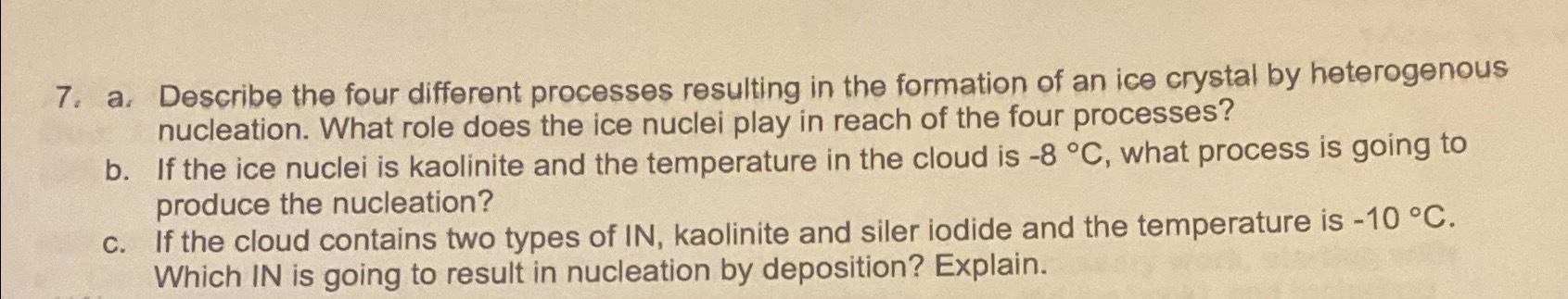 Solved a. ﻿Describe the four different processes resulting | Chegg.com