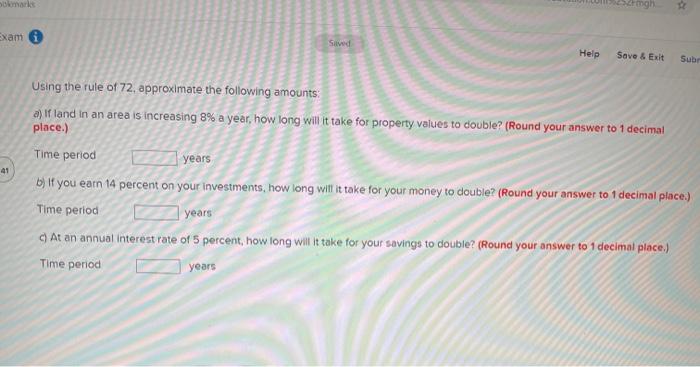 Solved xam 6 Slived Help Save & Exit Sub Using the rule of | Chegg.com