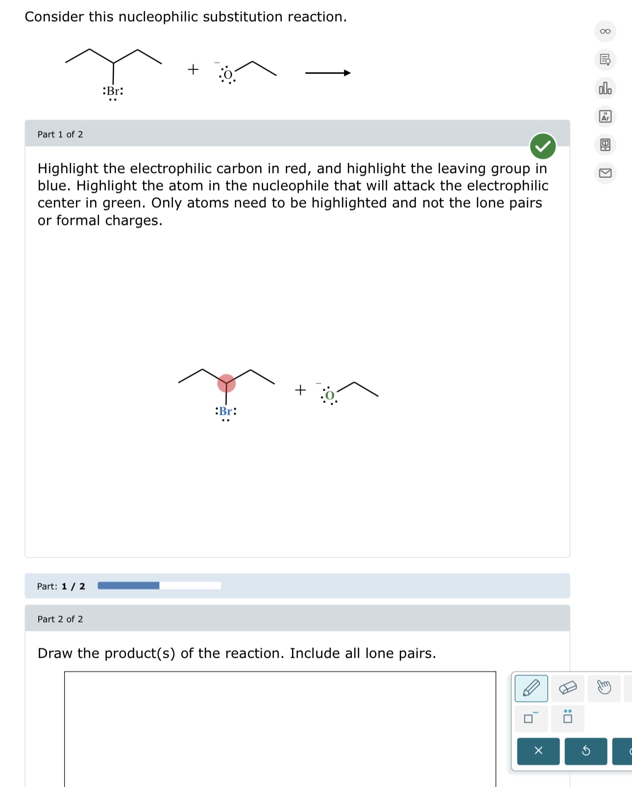 Solved Consider this nucleophilic substitution reaction.Part | Chegg.com