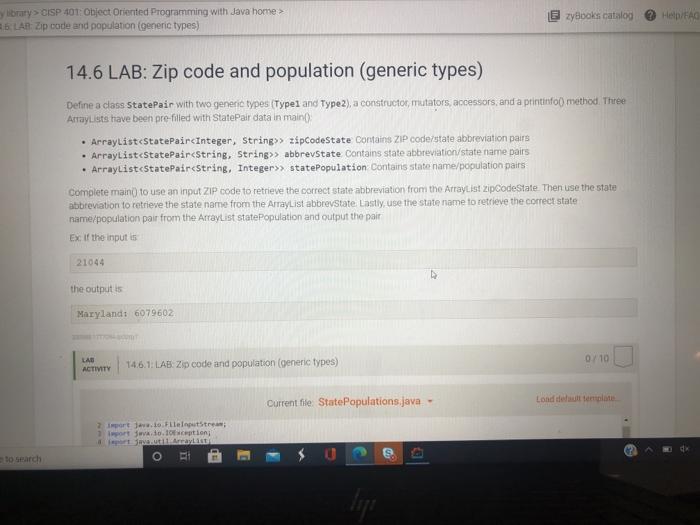 Solved library > CSP 401: Object Oriented Programming with | Chegg.com