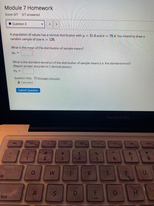 Solved Module 7 Homework Score: 077 077 answered Question 3 | Chegg.com