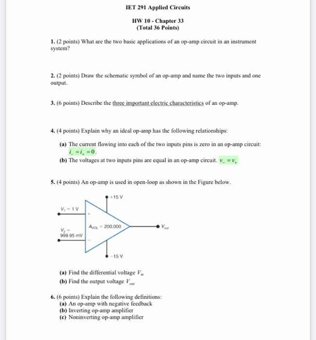 Solved IET 291 Applied Circuits HW 10 - Chapter 33 (Total 36 | Chegg.com