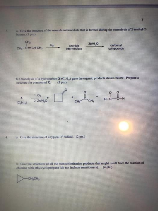 Solved Give the structure of the ozonide intermediate that | Chegg.com