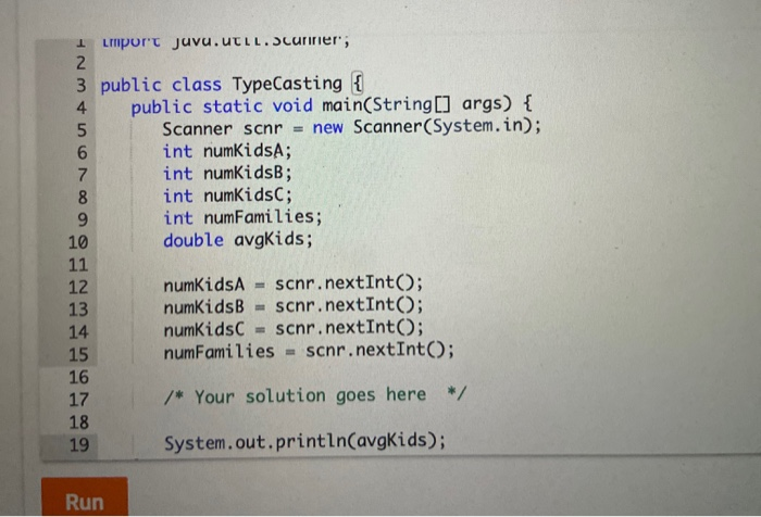 Solved 1 lmport juvu.util.Scuriner, 2 3 public class | Chegg.com