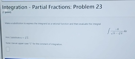 Solved Integration - ﻿Partial Fractions: Problem 23(1 | Chegg.com