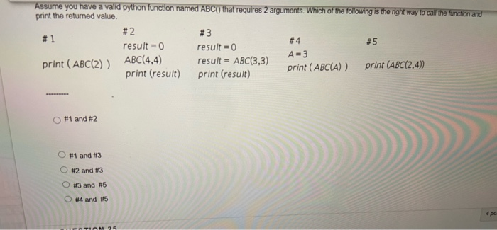 Solved Question 18 4 Which Of The Following Group Of Python