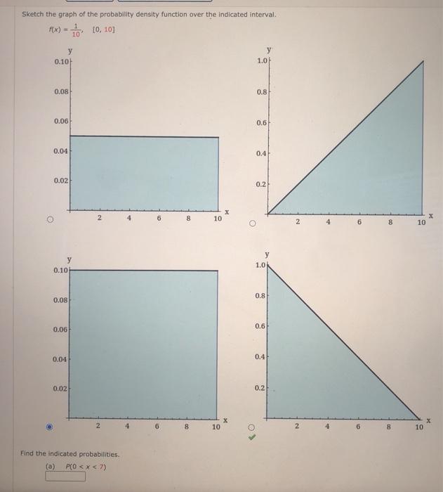 Solved Sketch the graph of the probability density function | Chegg.com