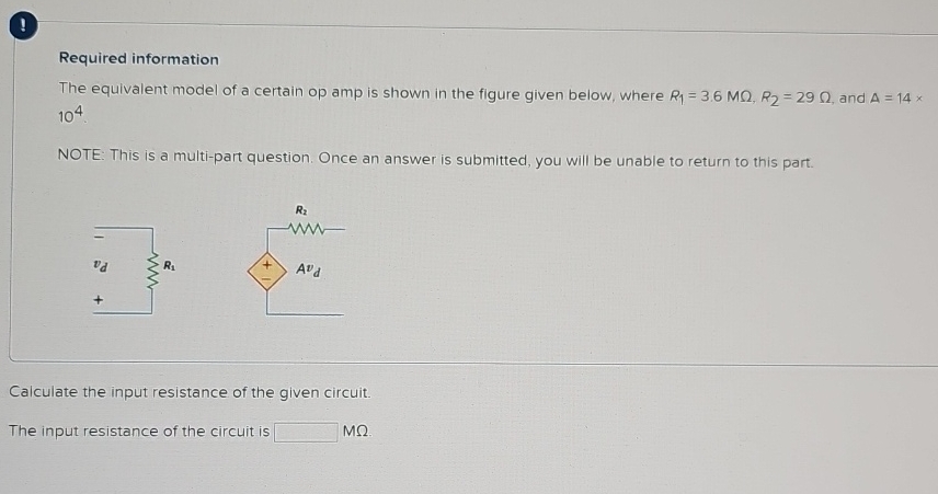 Solved Required informationThe equivalent model of a certain | Chegg.com