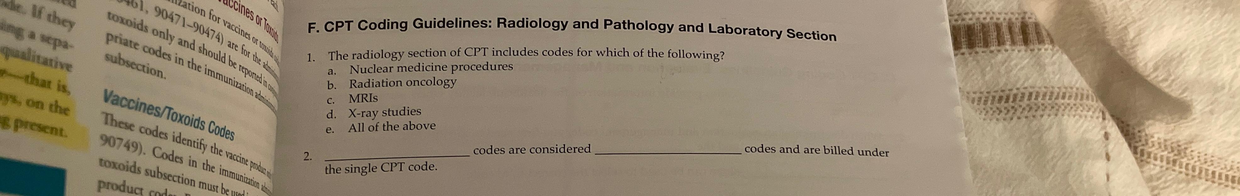 Solved F ﻿cpt Coding Guidelines Radiology And Pathology