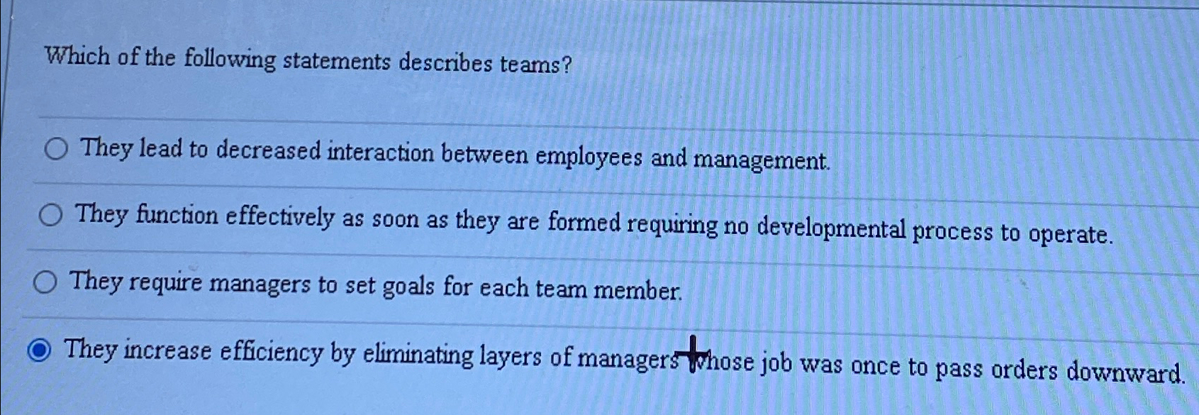 Solved Which of the following statements describes | Chegg.com