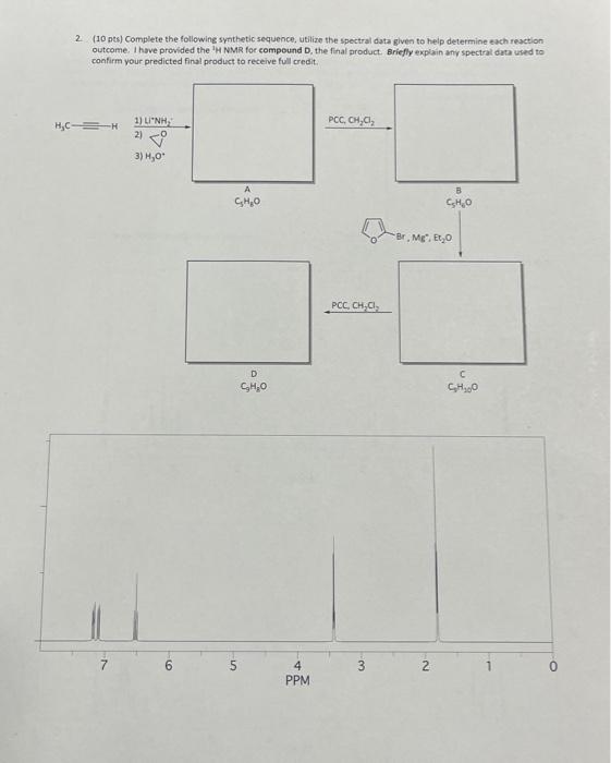 Solved 2. (10 pts) Complete the following synthetic | Chegg.com