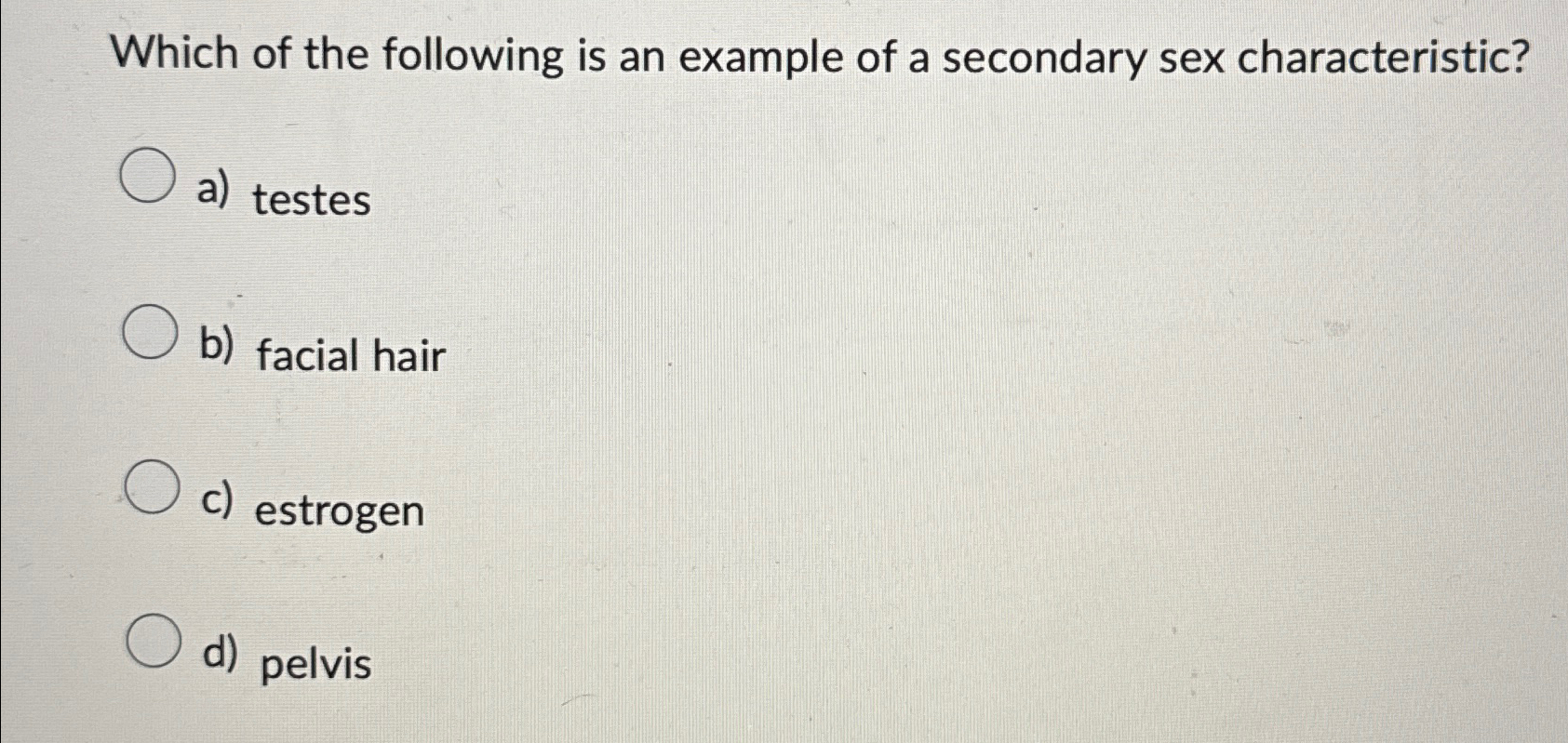 Solved Which Of The Following Is An Example Of A Secondary