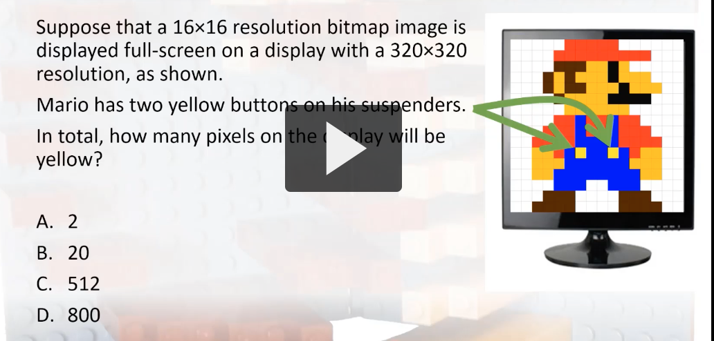 Solved Suppose that a 16×16 ﻿resolution bitmap image | Chegg.com