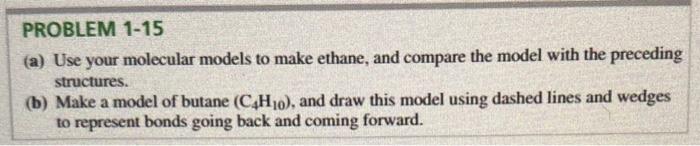 Solved PROBLEM 1-15 (a) Use your molecular models to make | Chegg.com
