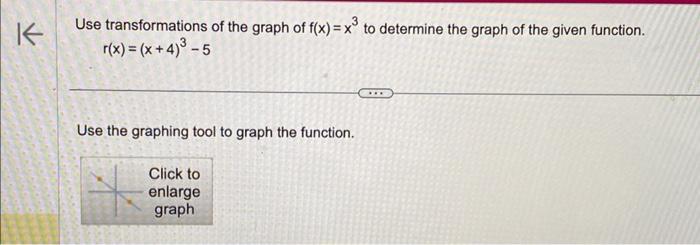 Solved Use transformations of the graph of f(x)=x3 to | Chegg.com