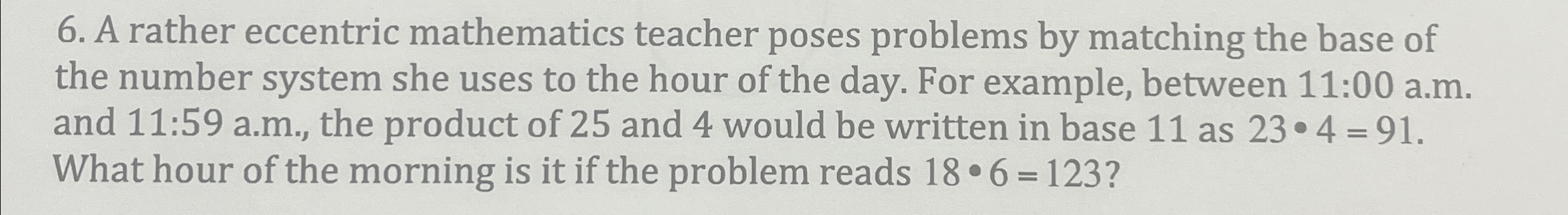 Solved A rather eccentric mathematics teacher poses problems | Chegg.com