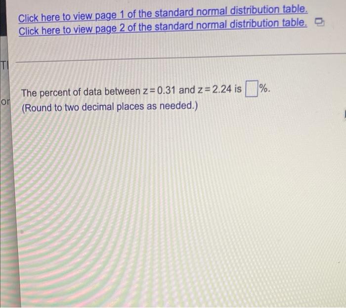 Solved Click here to view page 1 of the standard normal | Chegg.com