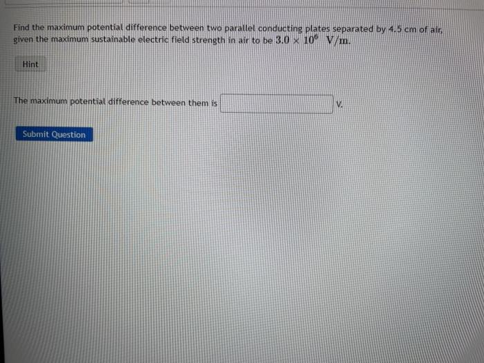 Solved Find the maximum potential difference between two | Chegg.com