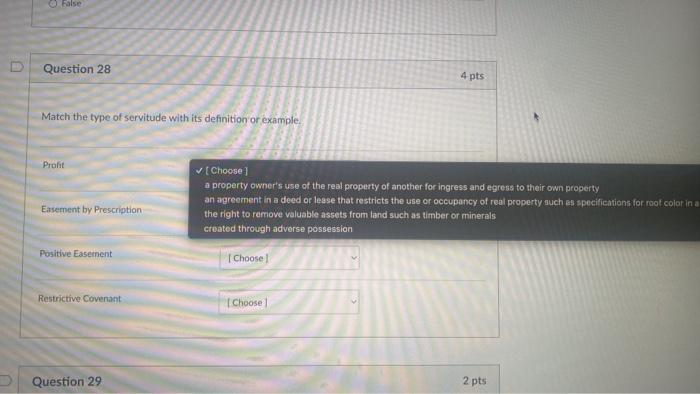 Solved Match the type of servitude with its definition or | Chegg.com