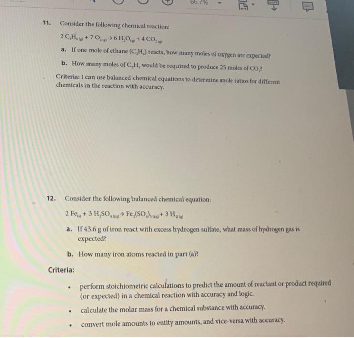 Solved 11. Consider the following chemical reaction: | Chegg.com