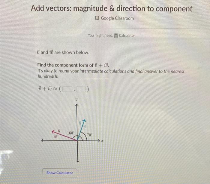 Solved Add vectors: magnitude & direction to component | Chegg.com