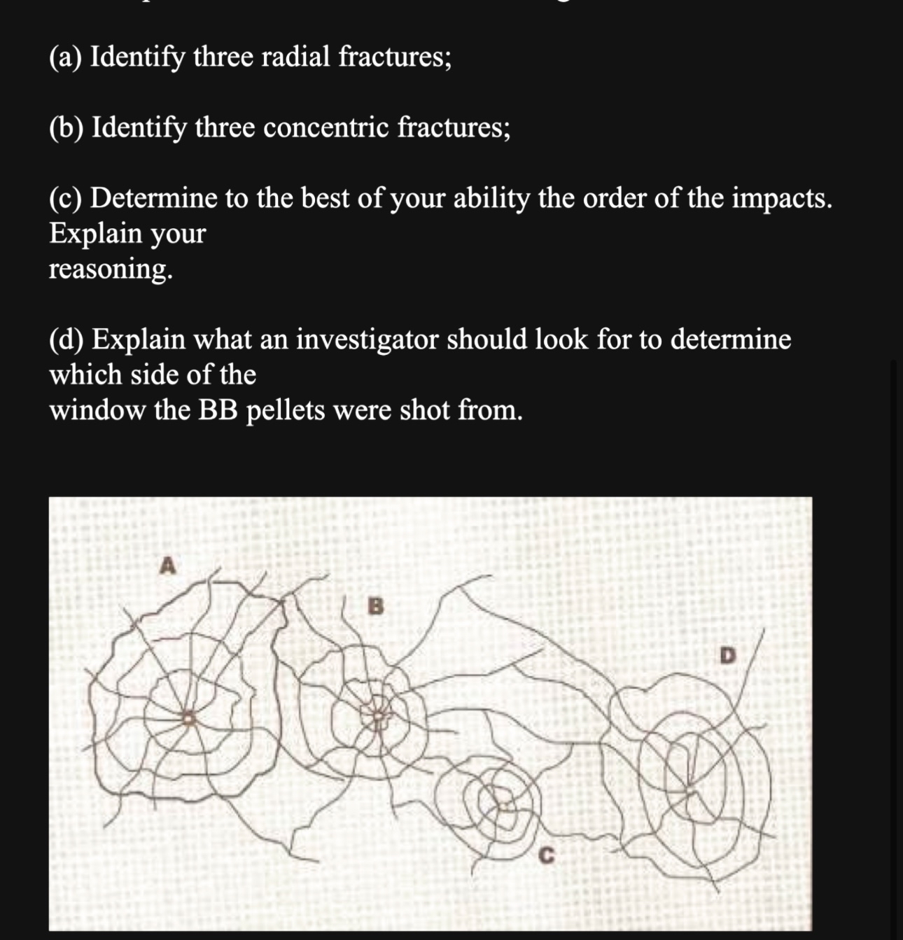 Solved (a) ﻿Identify three radial fractures;(b) ﻿Identify | Chegg.com