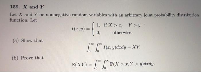 Solved 159. X and Y Let X and Y be nonnegative random | Chegg.com