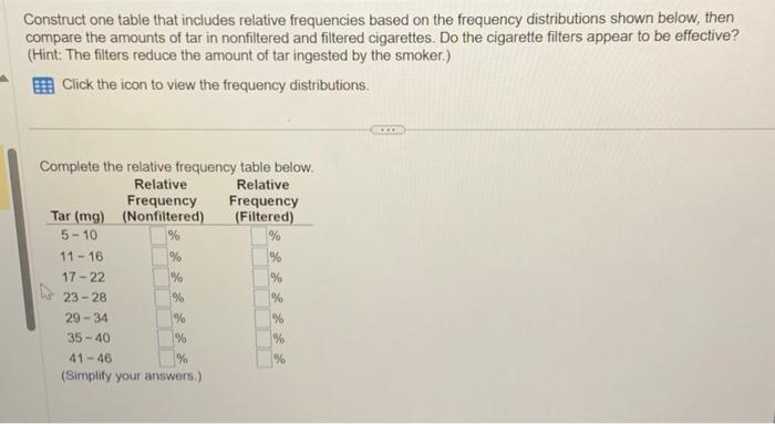 Solved Construct one table that includes relative | Chegg.com