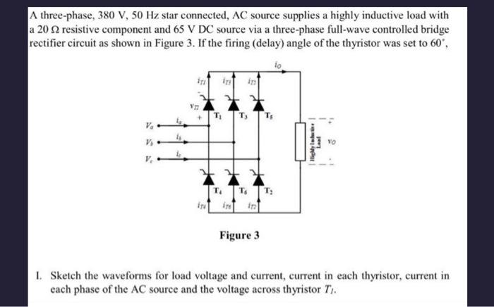 A three-phase, 380 V,50 Hz star connected, AC source | Chegg.com