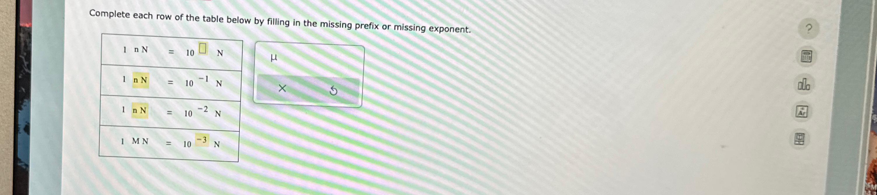 Solved Complete each row of the table below by filling in | Chegg.com