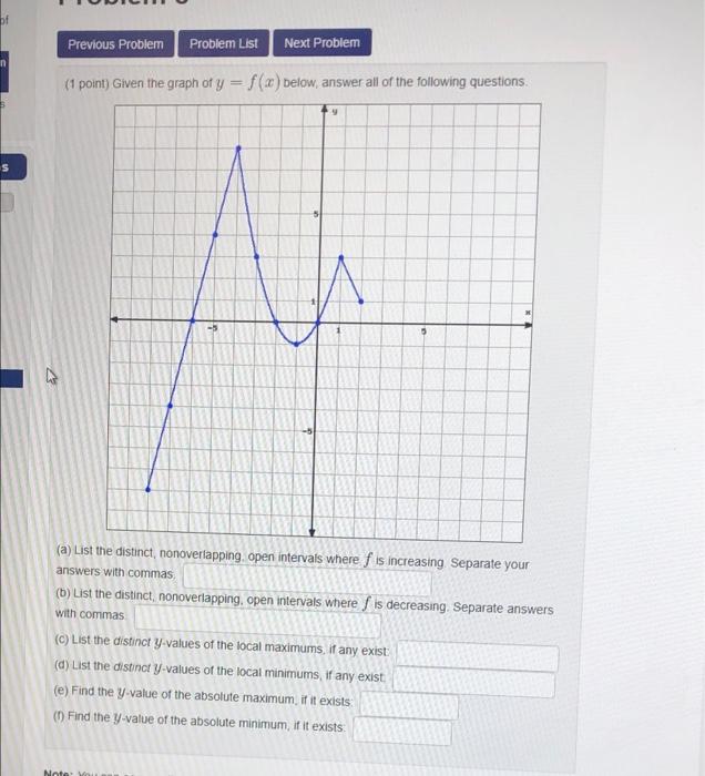 Solved bf Previous Problem Problem List Next Problem (1 | Chegg.com