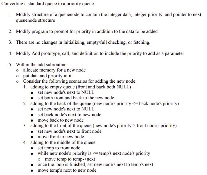 Solved USING C PROGRAMING ﻿Converting a standard queue to a | Chegg.com