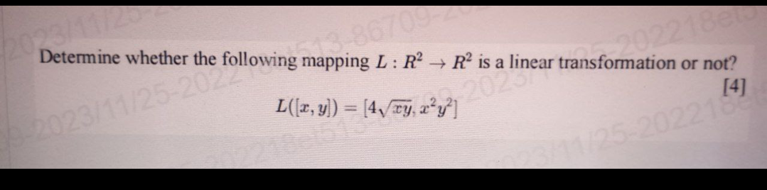 Solved Determine whether the following mapping L:R2→R2 is a | Chegg.com