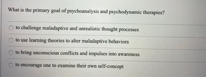 Solved What is the primary goal of psychoanalysis and | Chegg.com